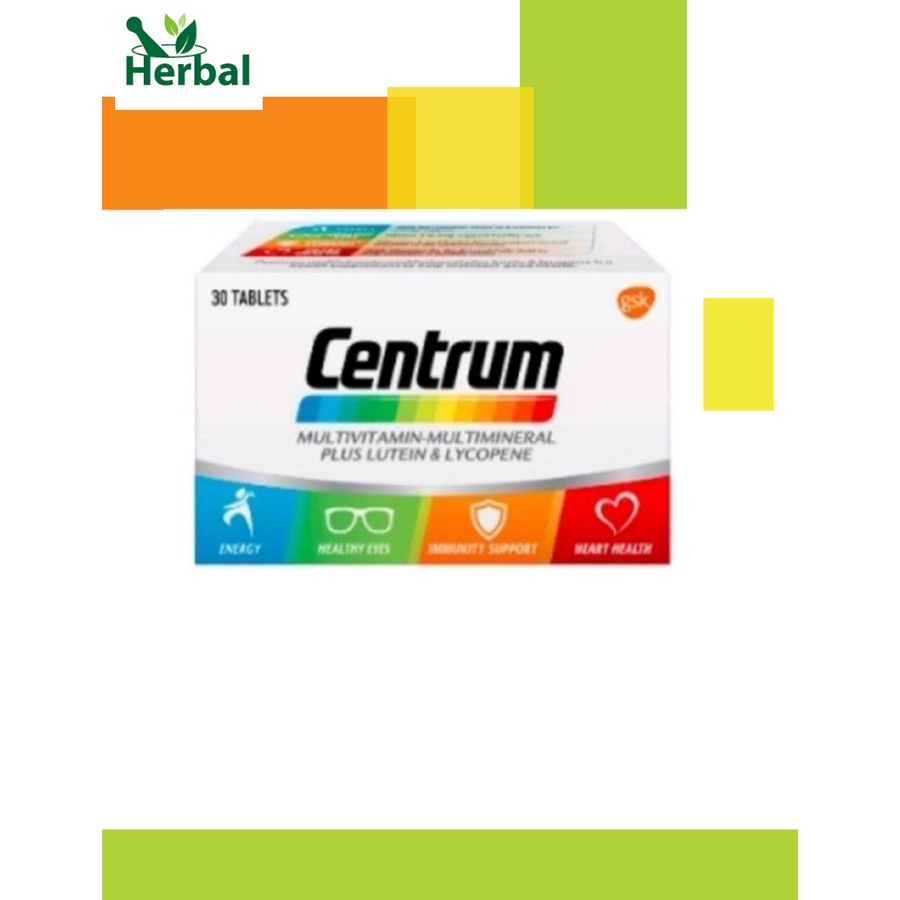 Centrum Multivitamin-Multimineral Plus Lutein & Lycopene (30 tablets ...
