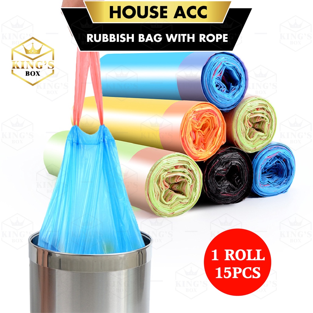 Automatic Closing Tie On Garbage Bag Bags With Rope Easy Pull 45cmx50cm ...