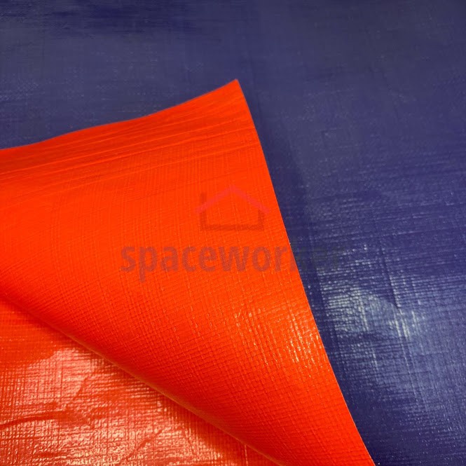 Kanvas PE 72” Biru/Oren Kain Kanvas Khemah Tebal / 72” PE Tarpaulin ...