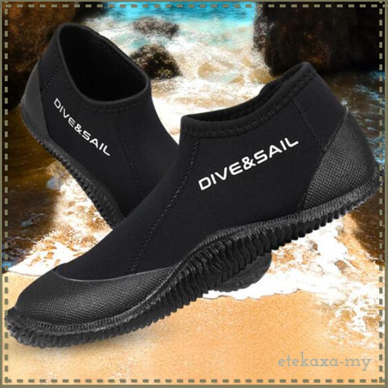 [etekaxaMY] Neoprene 3mm Dive Boots with Anti-Slip Rubber Sole Booties ...
