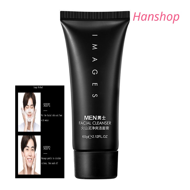 Images Men Volcano Mud Facial Cleanser Oil Control Pencuci Muka Lumpur Lava 60g | Shopee Malaysia