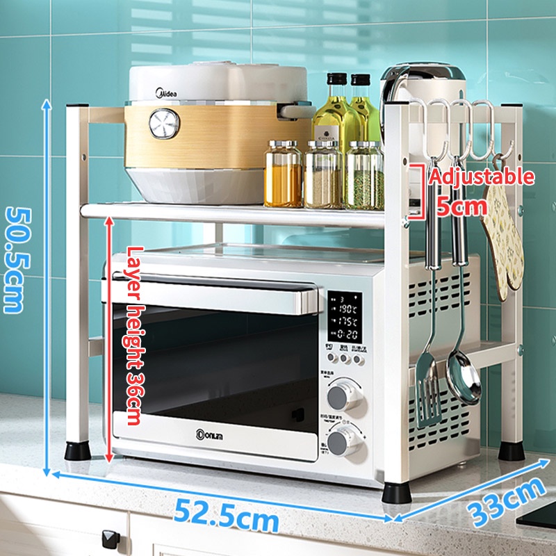 Microwave Rack Oven Rack Kitchen Rack Stainless Steel Storage Rack Rak ...