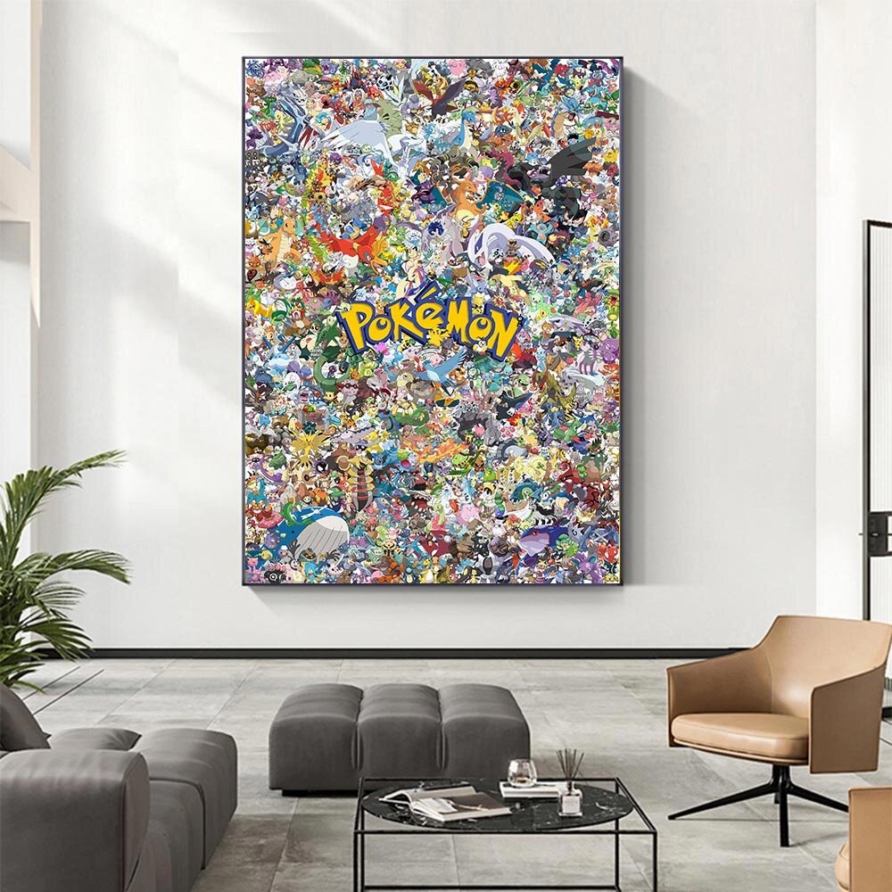 Pokemon All Monster Lovely Poster and Prints Modern Cartoons Animation ...
