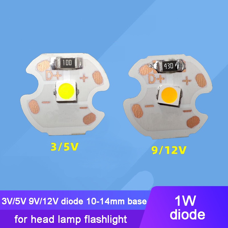 10pcs 3V 5V 9V 12V 1W White Warm Red Green Blue Yellow LED Bead Light ...