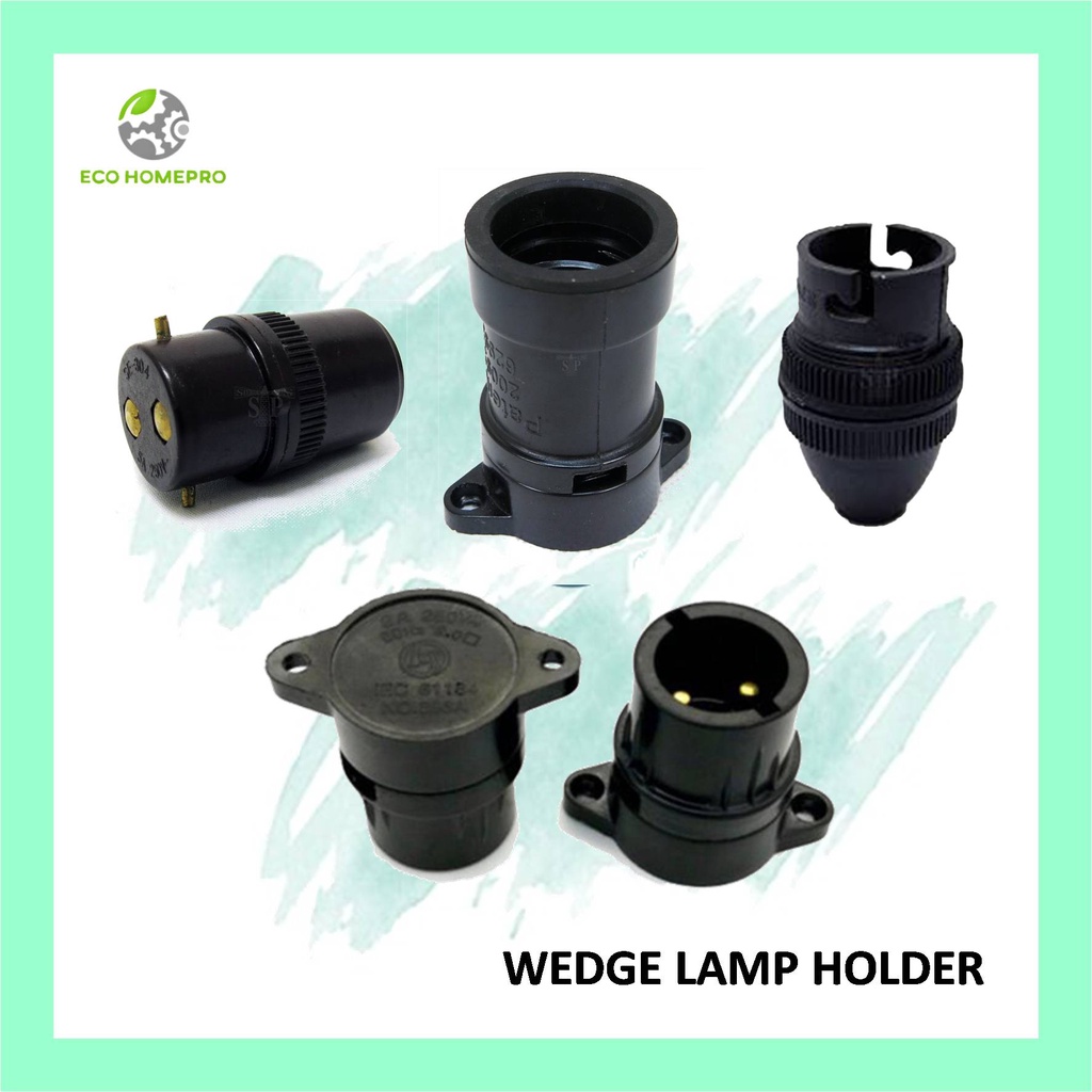 Rapid Tech/T&G E27 B22 Wedge Lamp Holder Ceiling Lamp Holder [BLACK ...