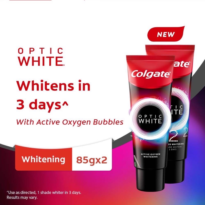Colgate Optic White O2 Oxygen Whitening Toothpaste 85g | Shopee Malaysia