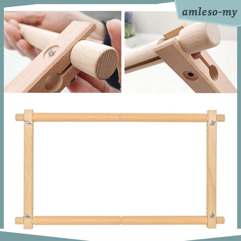 [AmlesoMY] Beech Wood Tapestry Scroll Embroidery Frame Cross Stitch DIY ...