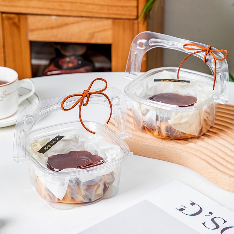 450ML FLOWER HANDLE CAKE BOX TRANSPARENT Bekas Kek Plastik Bekas ...