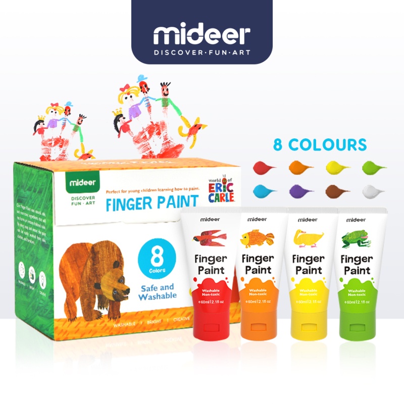 MIDEER Art & Craft Series-Finger Paint (8 Colors) | Shopee Malaysia