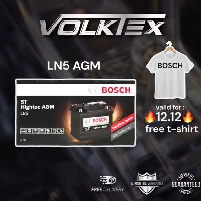 LN5 | DIN 92 Bosch ST Hightec AGM LN5 DIN 92Ah for BMW series F30 ...