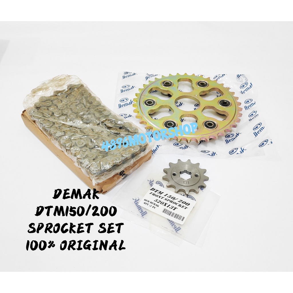 100% ORIGINAL DEMAK DTM150 DTM200 SPROCKET SET DTM 150 200 RANTAI ...