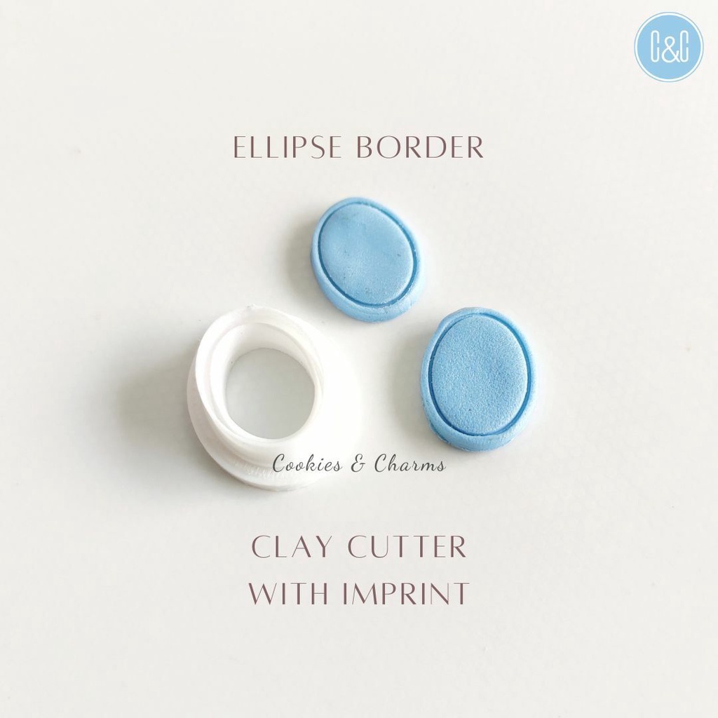 Ellipse Shape Border Clay Cutter with Imprint | Shopee Malaysia