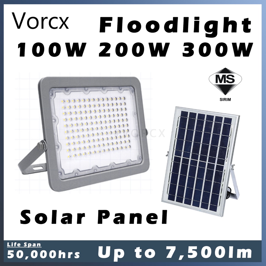 [ SIRIM Certified ] EB LED Solar Panel Floodlight Spot Light 100W 200W ...