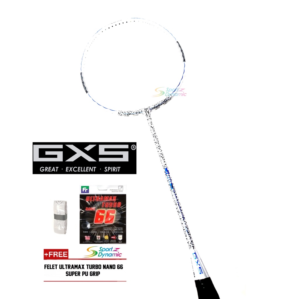 GXS SPEED 001 BADMINTON RACKET (SILVER) (FREE ORIGINAL FELET ULTRAMAX ...