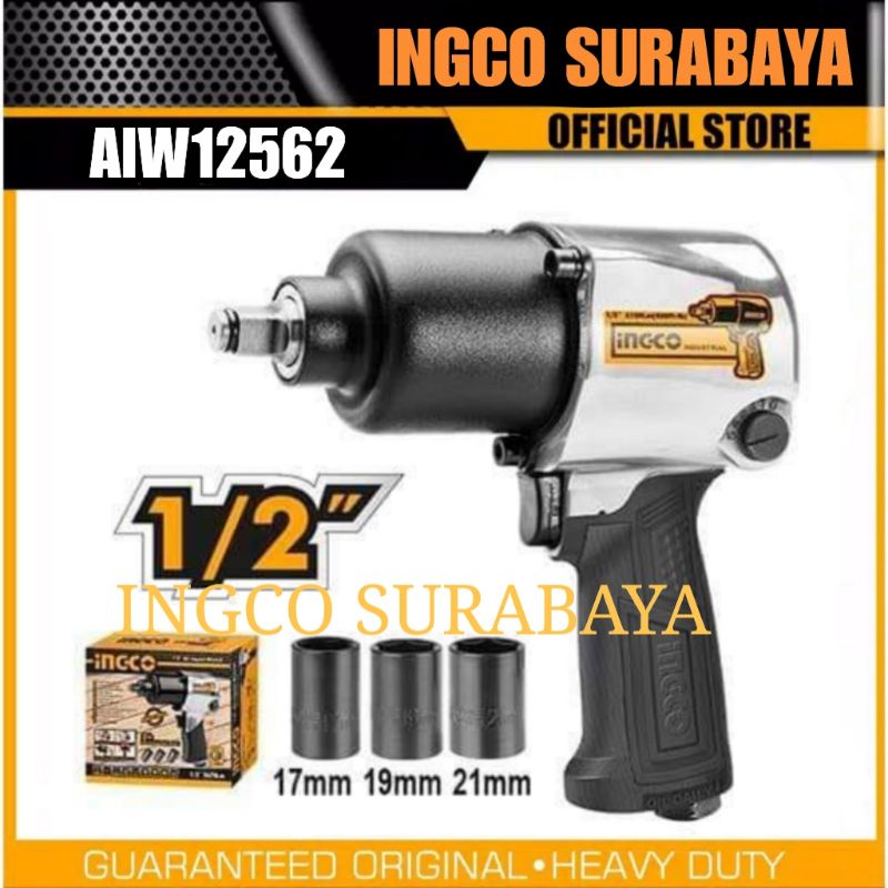 MESIN Ingco AIW12562 AIR IMPACT WRENCH 1/2" SOK SOCKET PNEUMATIC BOLT ...