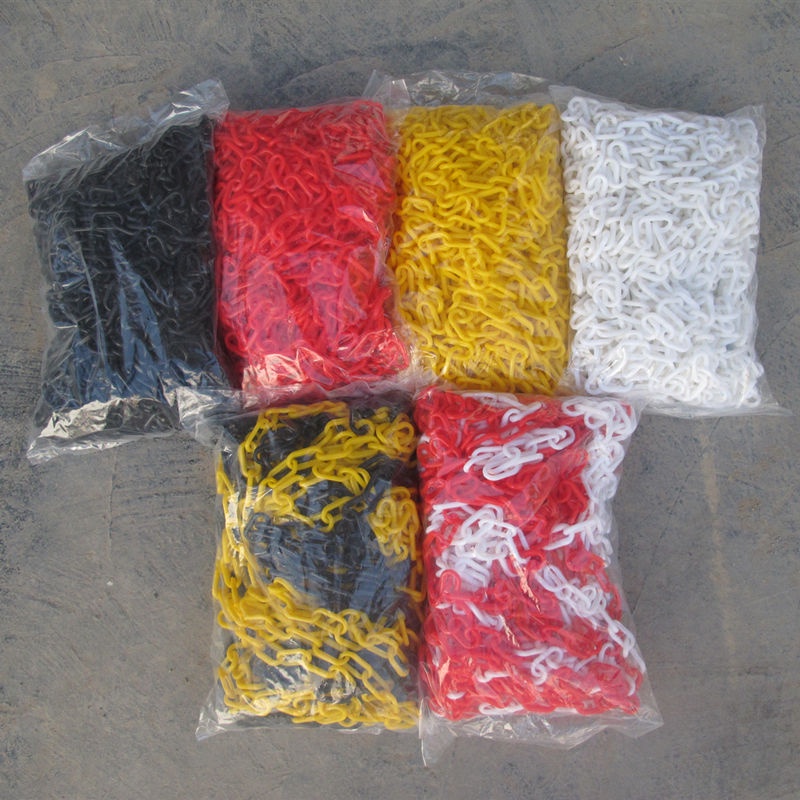 Red and White Plastic Chain Traffic Cone Chain Plastic Warning Chain ...