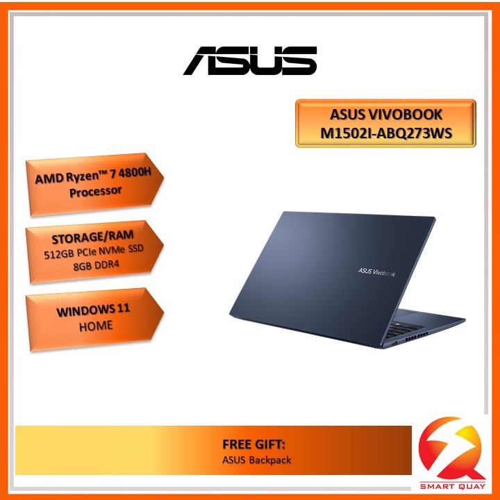 ASUS VIVOBOOK M1502I-ABQ273WS LAPTOP (R7 4800H/8GB/512GB/15.6" FHD/W11 ...