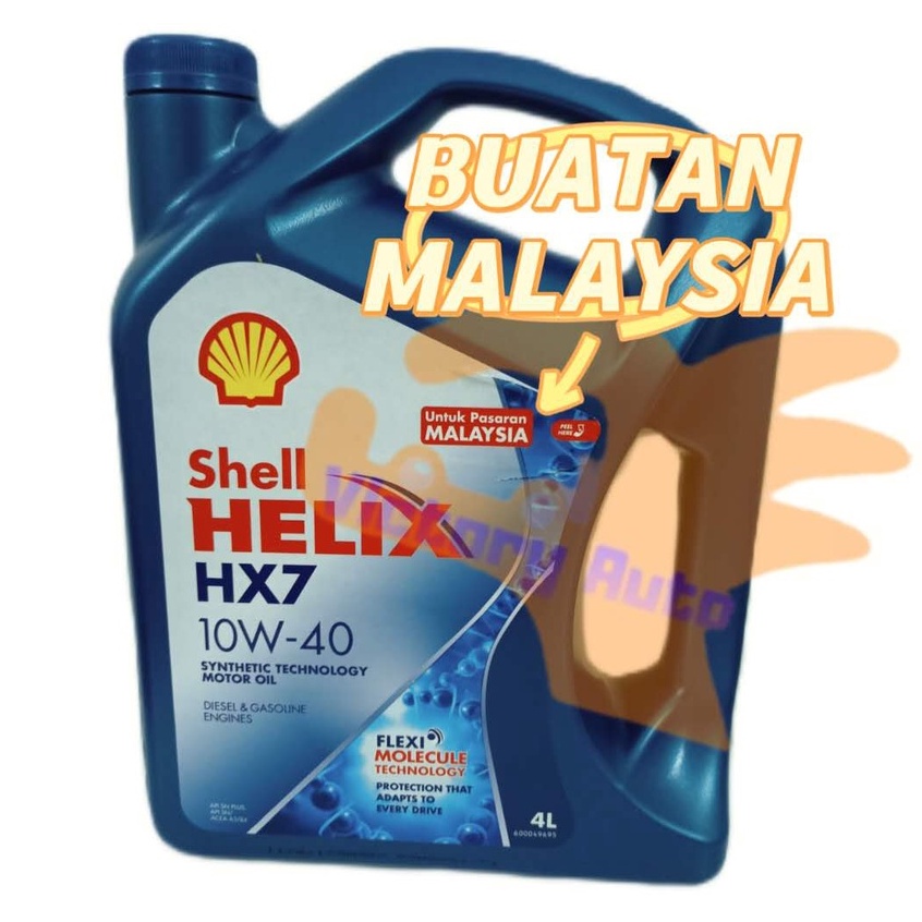 SHELL HELIX HX7 10W-40 SYNTHETIC TECHNOLOGY MOTOR OIL 10W40 4L ENGINE OIL MADE IN MALAYSIA ...