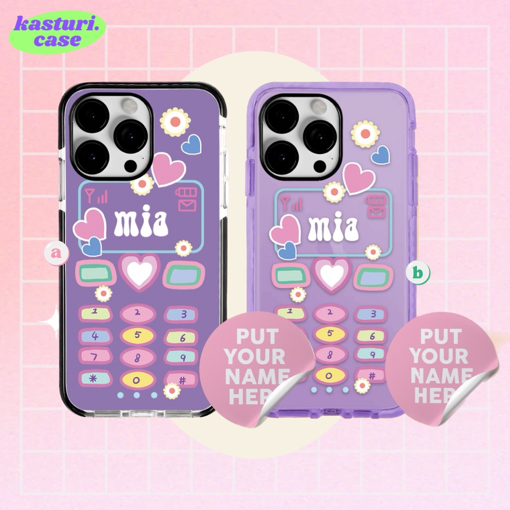 PHONE STYLE CUTIE CUSTOMISABLE NAME THICK IMD BUMPER CASE FOR ALL ...