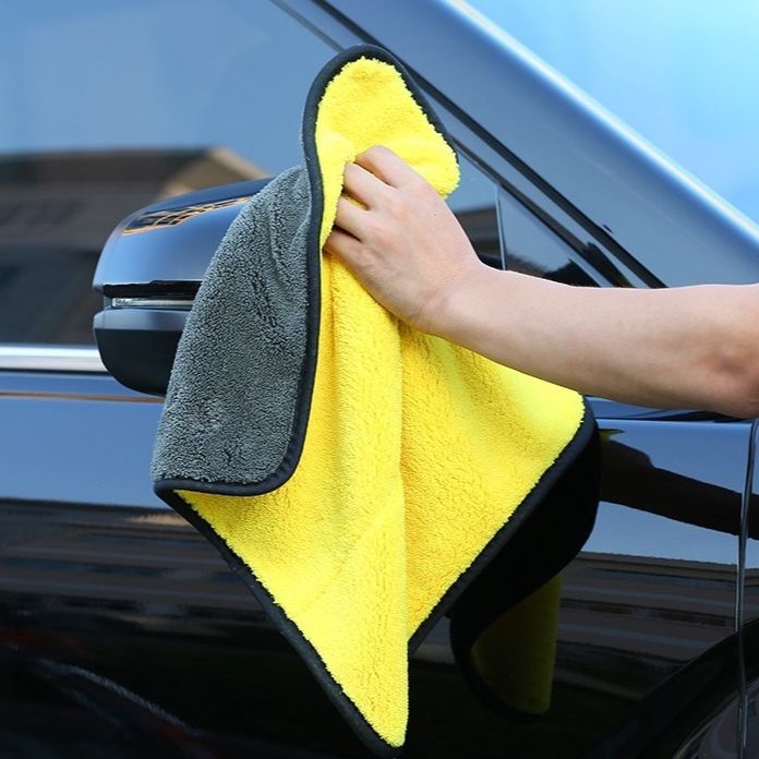 Car Wash Microfiber Yellow Towel Cuci Kereta Good Water Absorbant Cloth ...