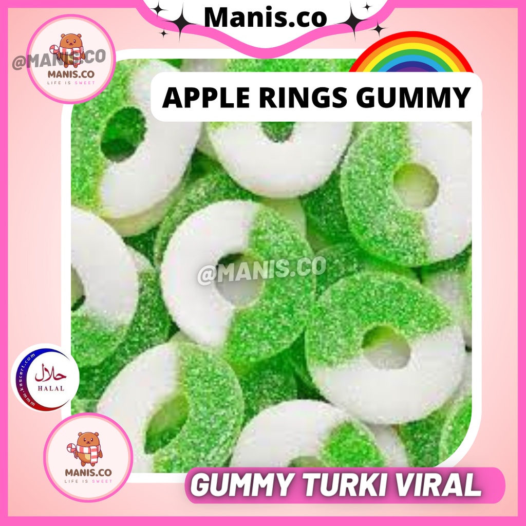 [Apple Rings] Sweet Candy Halal Gummy Bebeto Haribo Snack Gummi Jelly ...
