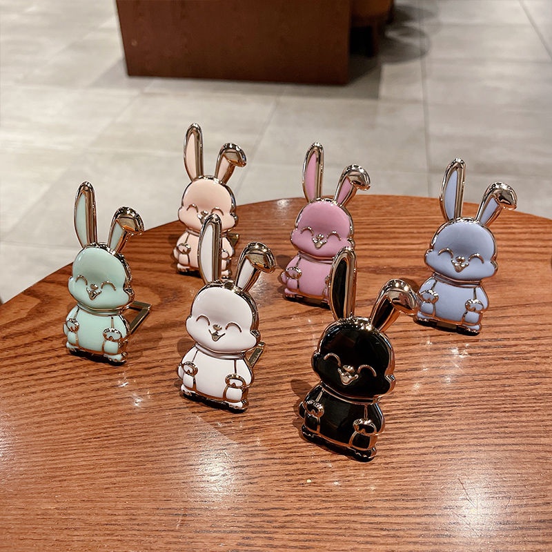 Phone Holder Electroplating Rabbit Phone Case Holder Desktop Folding ...