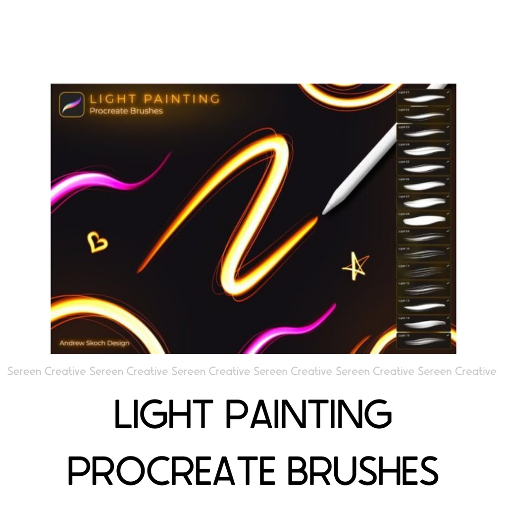 P119 Light Painting Procreate Brushes (Lighting effect, texture ...
