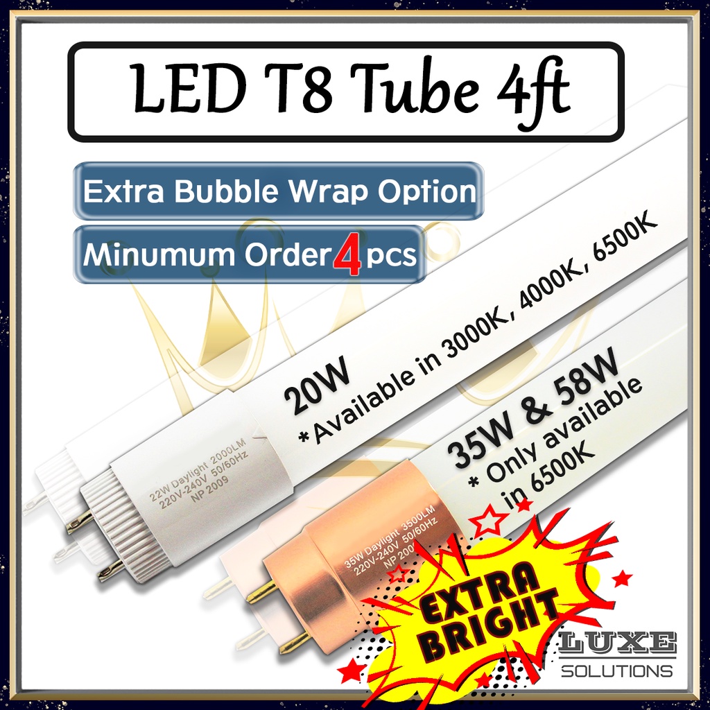 🌟Extra Bright🌟LED T8 Tube Kalimantang 4ft 58W 48W 35W 22W 20W Daylight ...