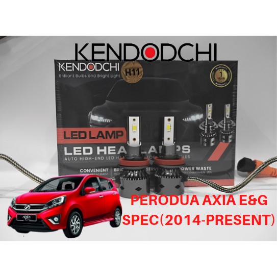 🔥READY STOCK🔥KENDODCHI 2Pcs H11 LED Car Headlight FOR PERODUA AXIA E&G ...