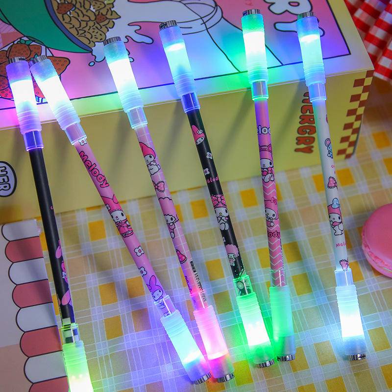 New Sanrio Mymelody Kuromi Cinnamoroll Cool Rotating LED Flash Spinner ...