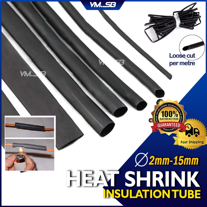 Heat Shrink Insulation ( 2-15MM ) Tube Wrap Wire Cable Sleeve ...