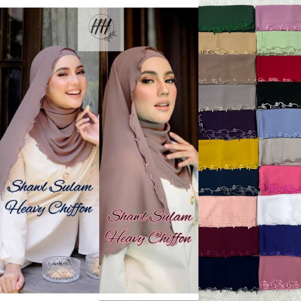 SHAWL SULAM HEAVY CHIFFON (TUDUNG BORONG MURAH) | Shopee Malaysia