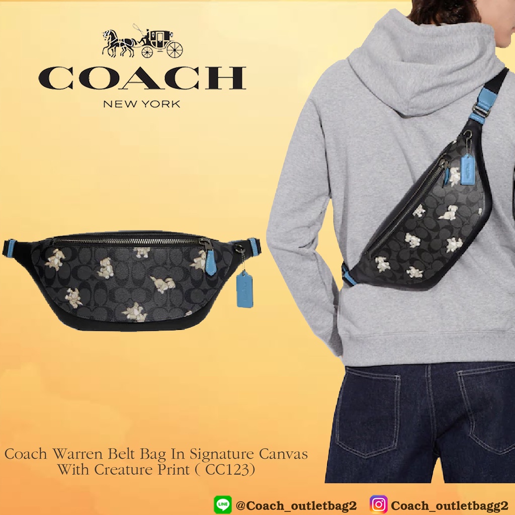 Coach Warren Belt Bag In Signature Canvas With Creature Print (CC123) | Shopee Malaysia