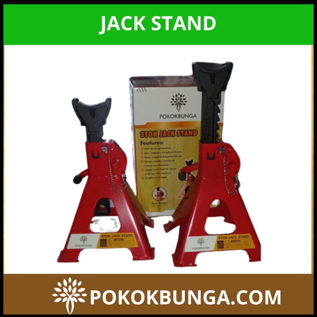 Jack Stand 3 tonne Dengan Pin Keselamatan Alat Pembaikan Boleh Laras ...
