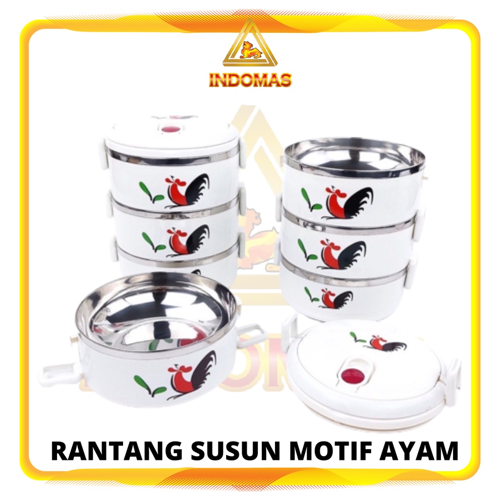 IM - SUSUN RANTANG / 4 CHICKEN MOTIF LAYER RANTANG / CHARACTER RANTANG ...