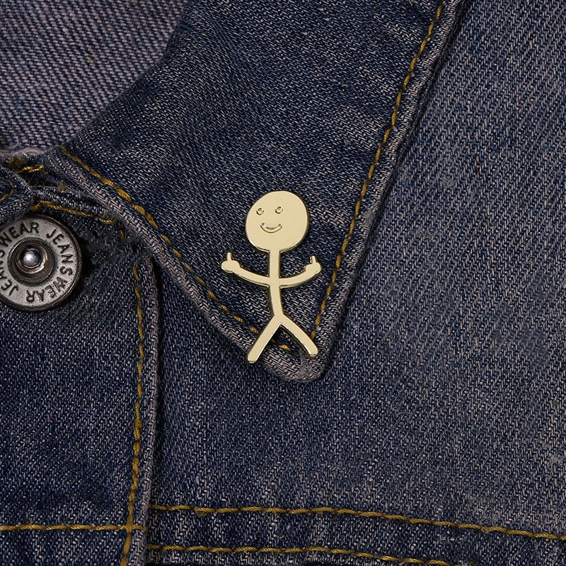 Creative Funny Doodle Enamel Pins Brooch Tickman Middle Finger Punk ...