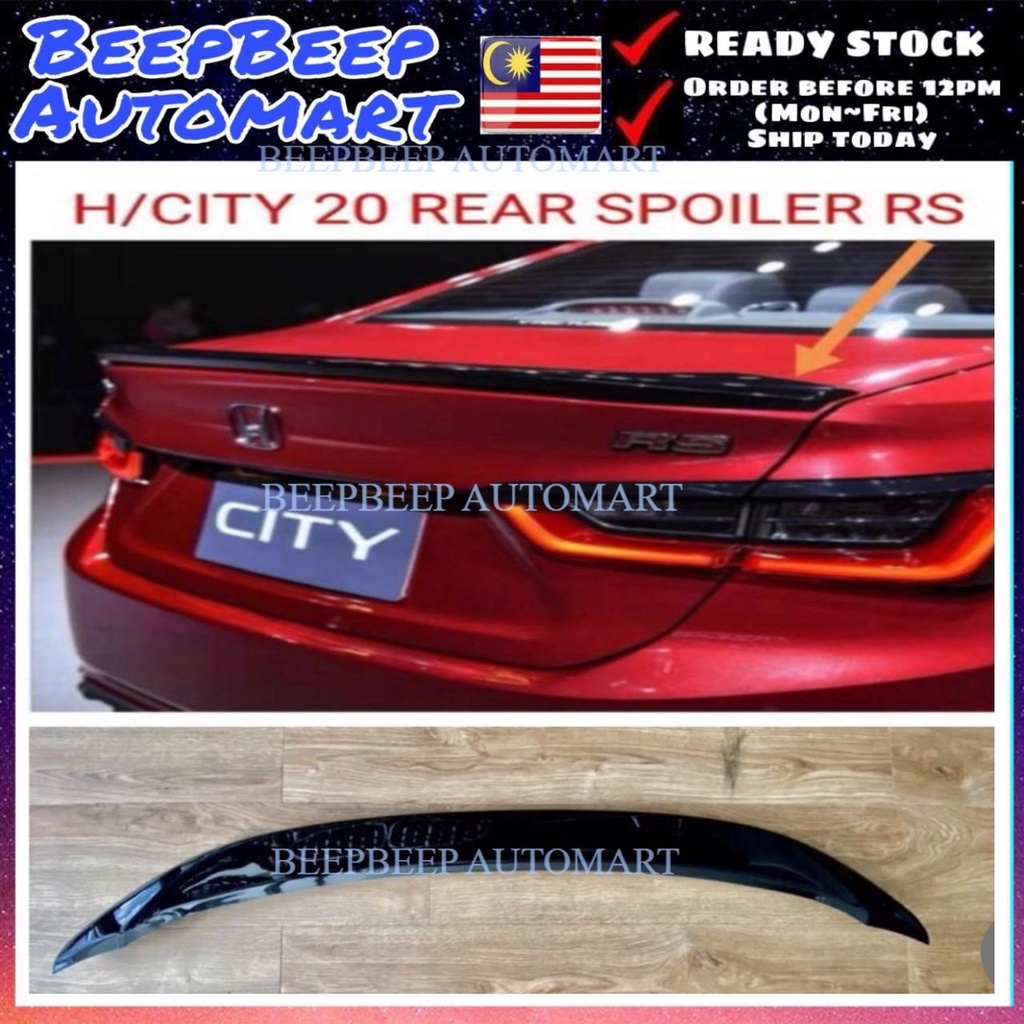 Honda city 2020 2021 oem rs lip spoiler bodykit ducktail spoiler glossy ...