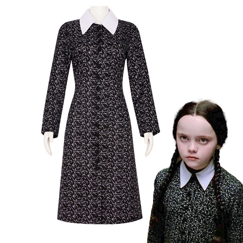 Halloween Costume Wednesday Addams Cosplay Woman Cosplay Dress Outfits ...