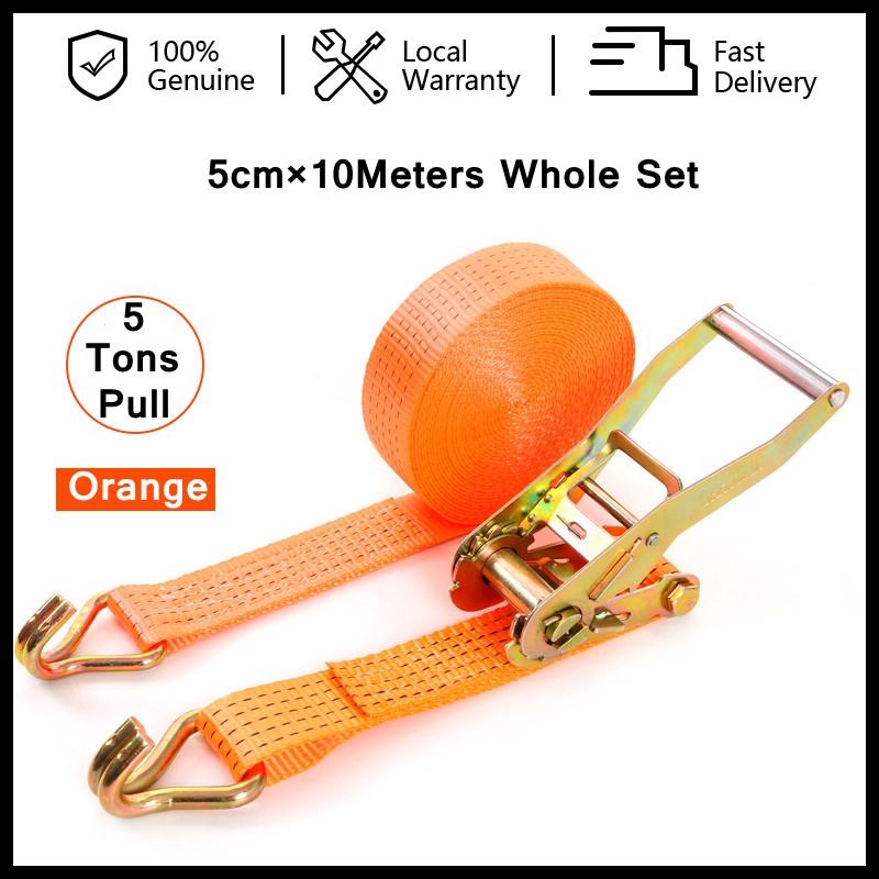 10 Tons/5 Tons 10 Meters Cargo Belt Ratchet Tie Down Lorry Strap ...