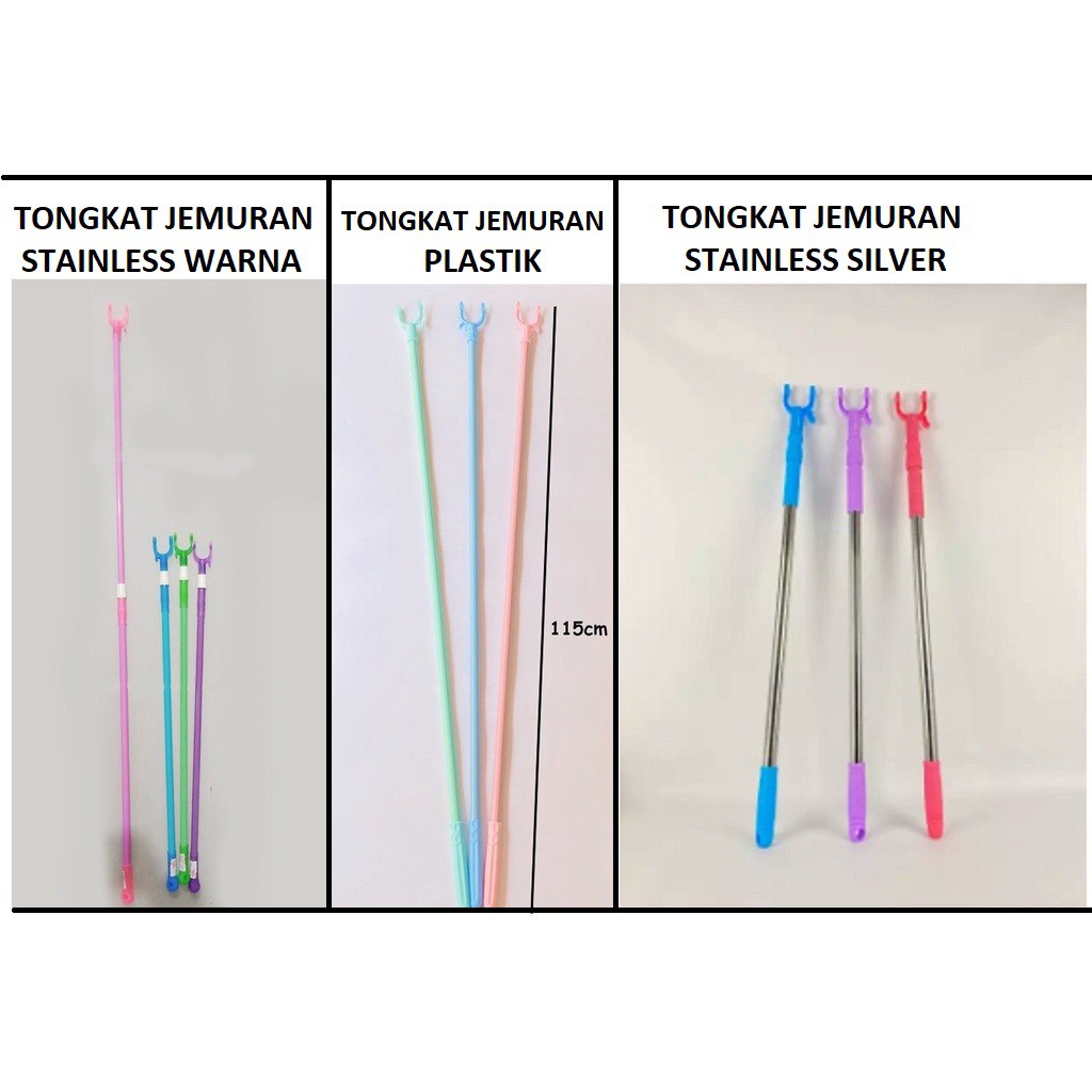 GANTUNGAN Clothesline Stick Clothes Hook Hanger Stick Hanger Clothes ...