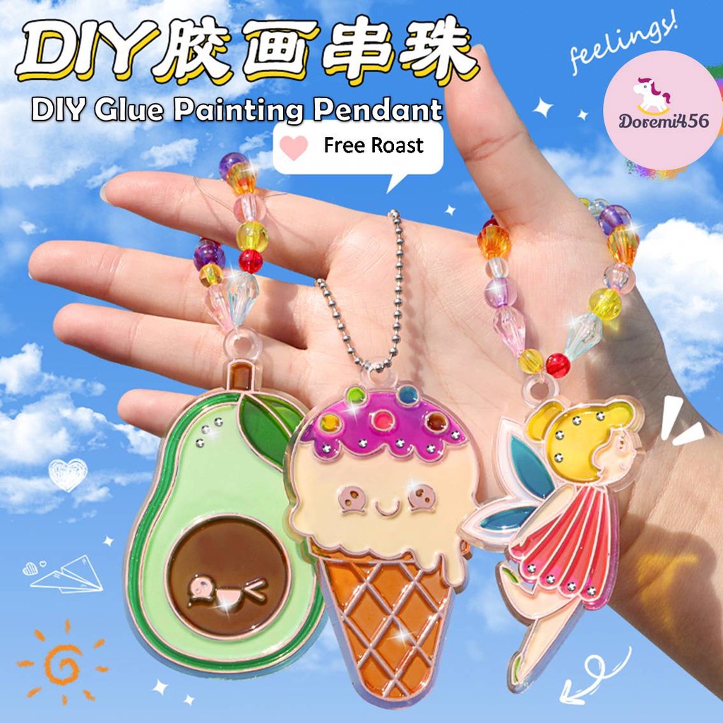 Free roast Glue Painting Kids DIY Toys Pendants Accessories DIY Toys ...