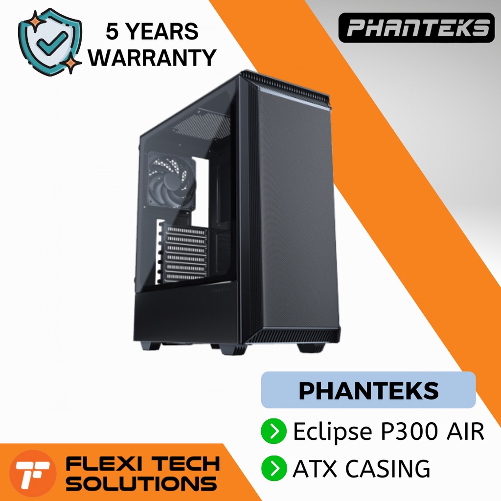 Flexi Tech PHANTEKS ECLIPSE P300 Mesh Air Mid Tower Satin Black ATX ...