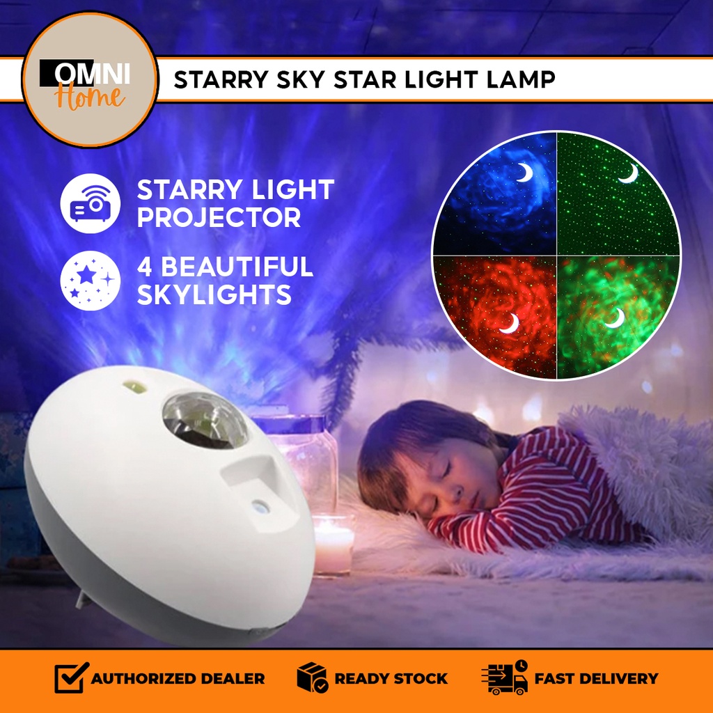 4-Mode Starry Sky Light Lamp Ceiling & Wall Projector with Remote ...