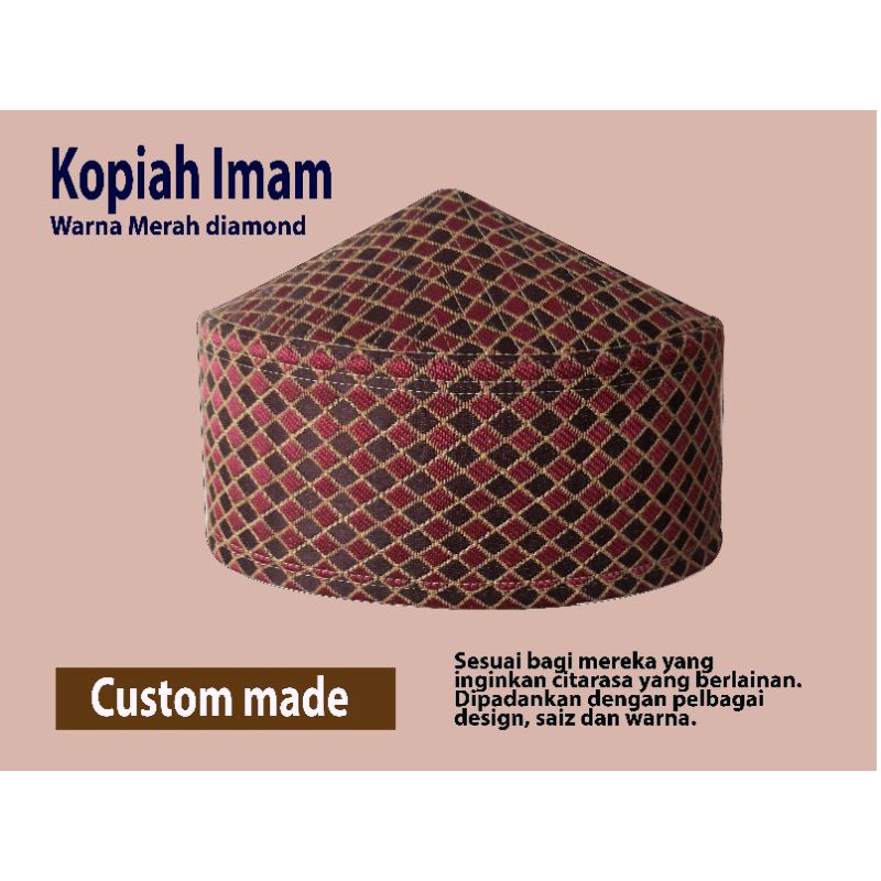 Kopiah Imam - Kopiah Merah - merah diamond | Shopee Malaysia