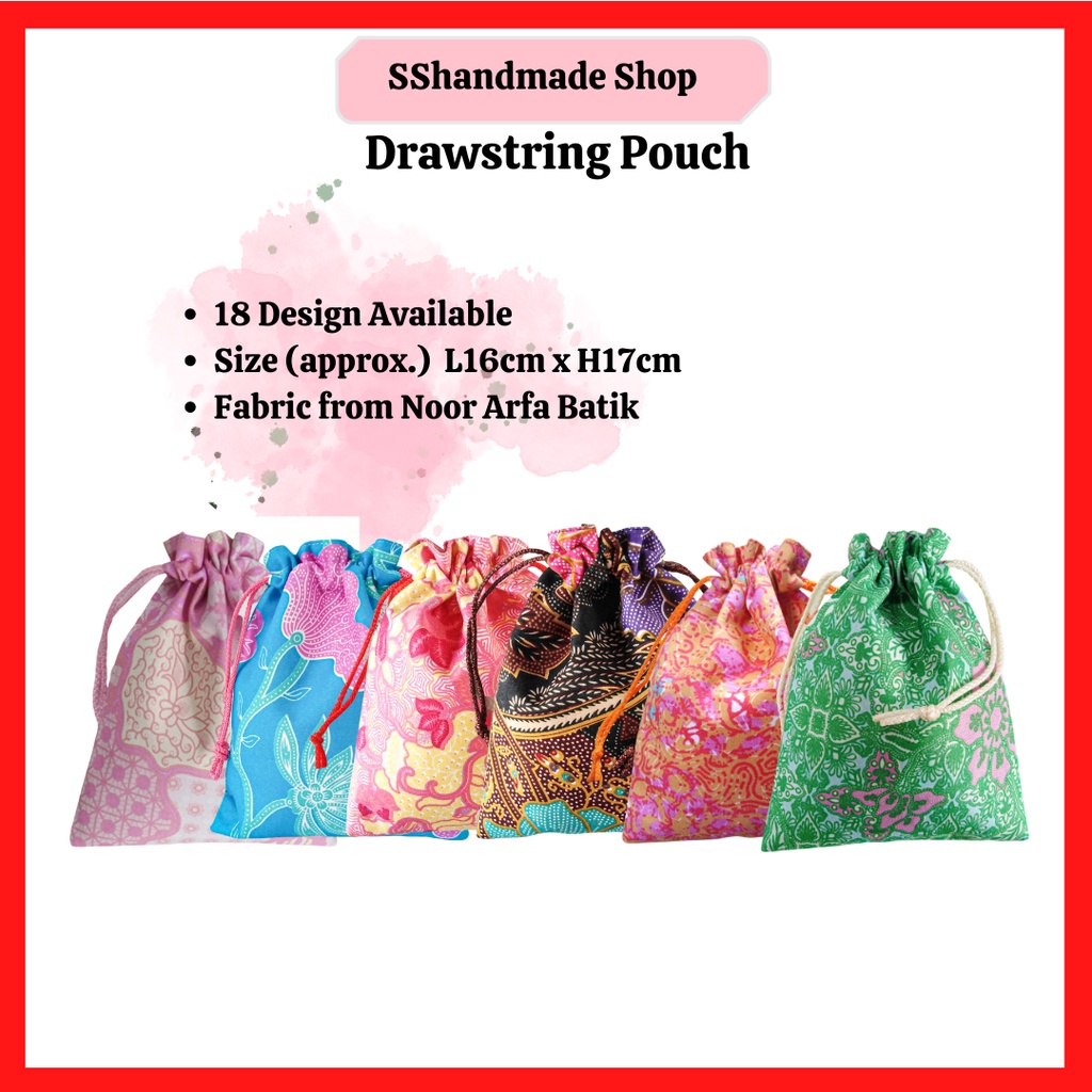 Drawstring Bag Pouch Beg Uncang Cerut Door Gift Noor Arfa Batik ...