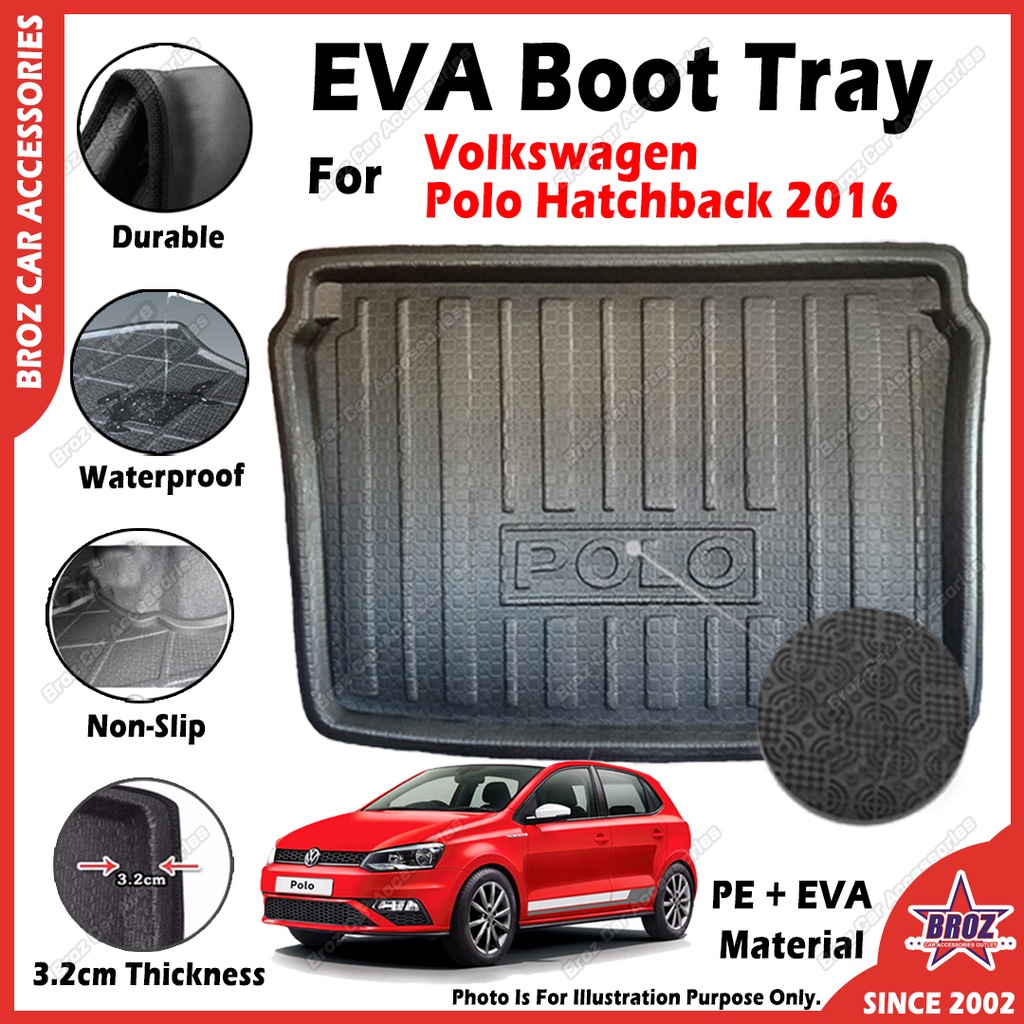 For Volkswagen Polo Hatchback EVA Copolymer Car Boot Tray Trunk Tray ...