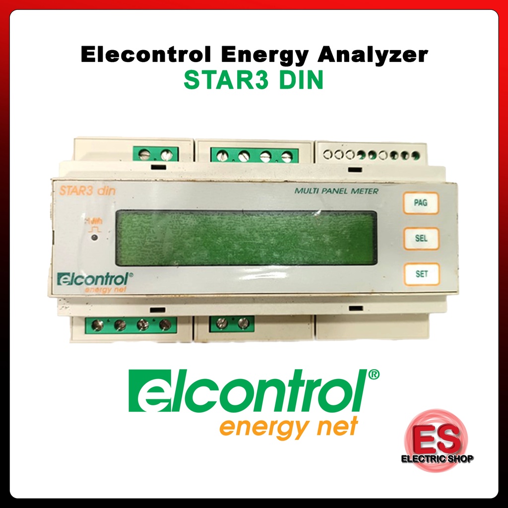 Elcontrol Energy Analyzer rail DIN, STAR3 DIN, 3Phase 3 Wire | Shopee ...