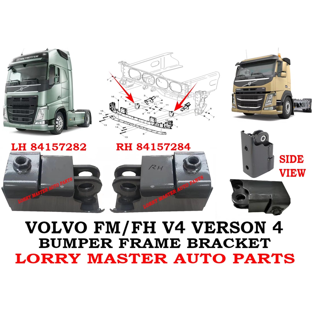 J125S14 BUMPER FRAME BRACKET VOLVO FM/FH V4 VERSON 4 84157282 84157284 ...