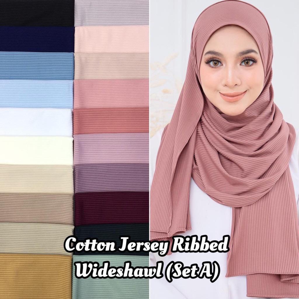 SHAWL JERSEY RIBBED MEWAH (HITAM) | Shopee Malaysia