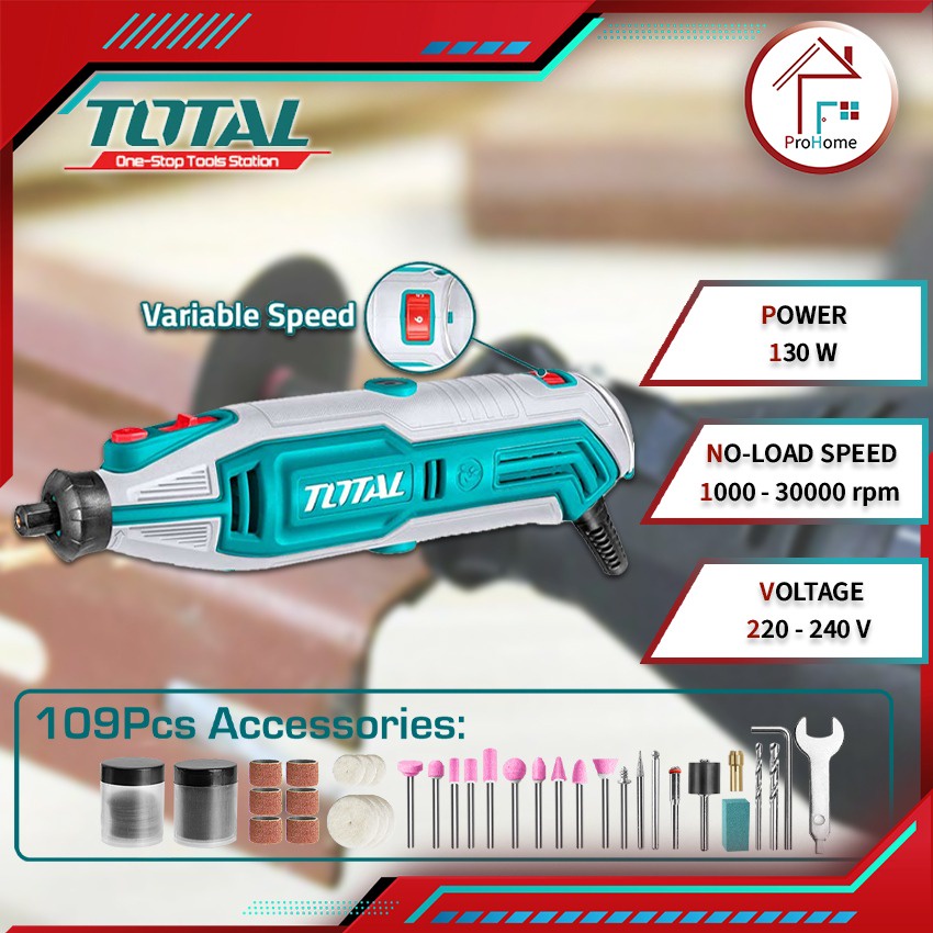 *New Arrival* Total 130W Mini Die Grinder TG513326 | Rotary Tool Set ...